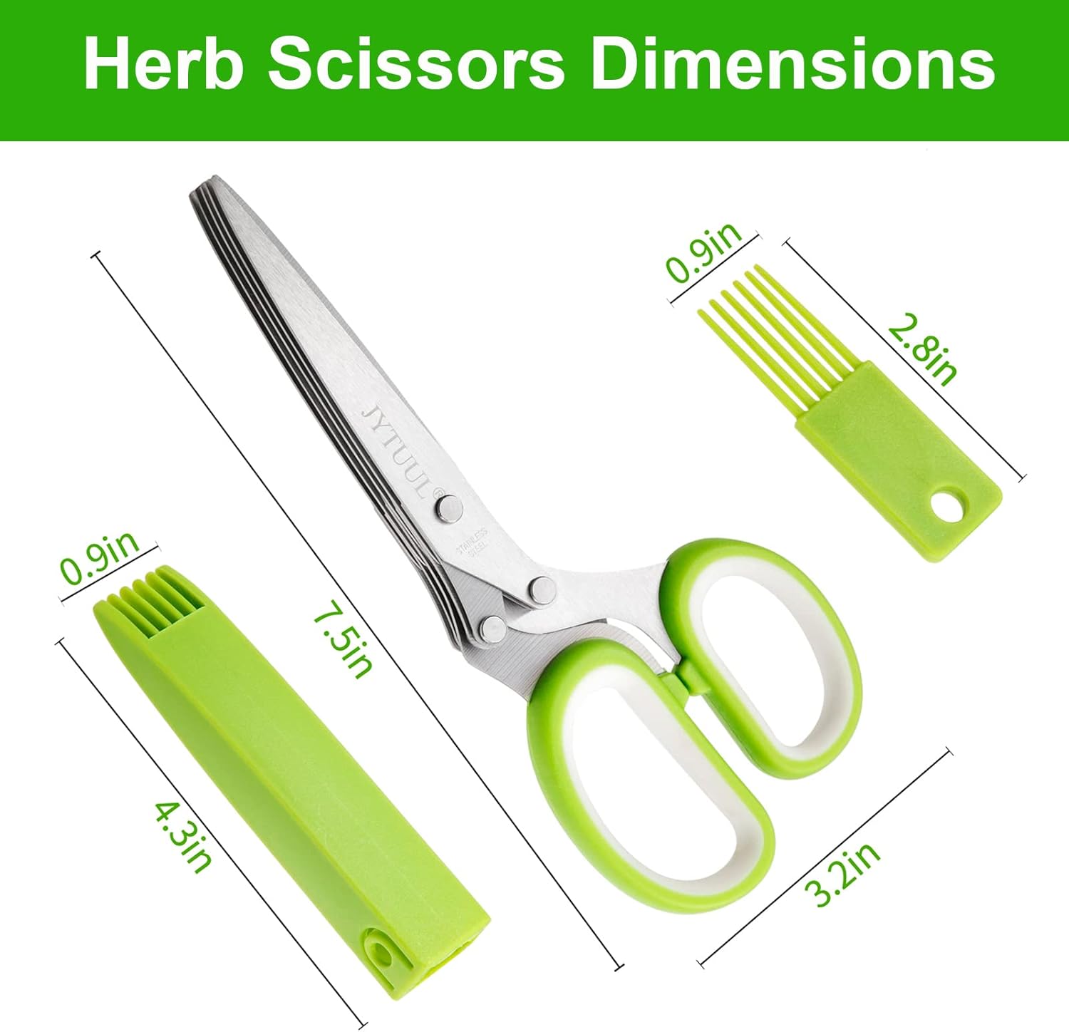 Herb Scissors, Multipurpose Sharp Kitchen Herb Cutter Shears with 5 St ...